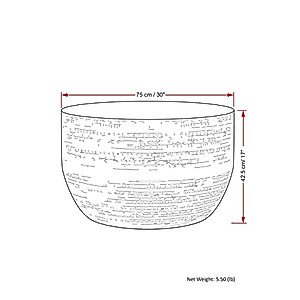 SIMPLIHOME Johnsen Contemporary 30 inch Wide Metal Metal Coffee Table in Antique Silver, Fully Assembled, End, Bedside Table and Nightstand, for the Living Room and Bedroom