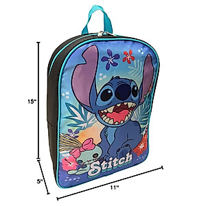 Ruz Stitch Unisex 15" Backpack (Black-Blue)
