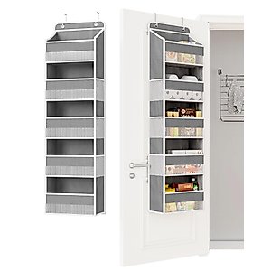 Oterri 5 Tier Over The Door Organizers,Door Hanging Organizer with 11 Pockets,Sag-Proof Versatile Hanging Storage for Baby Essentials,Towels,Cosmetics,Kitchen Supplies and Toys,Grey