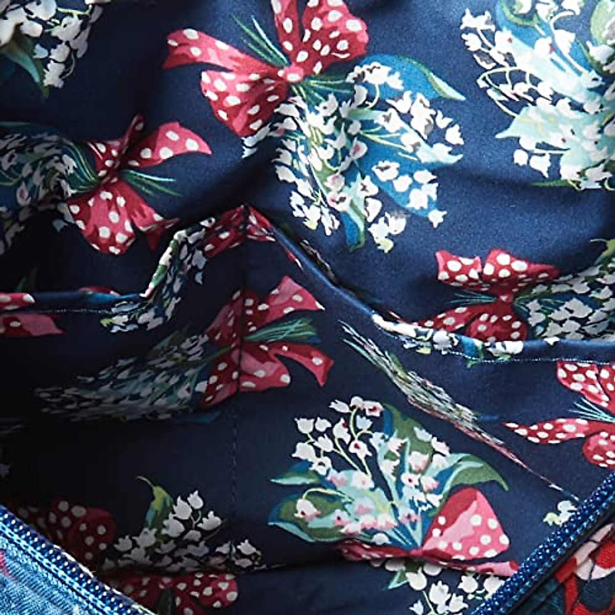 Vera Bradley Women's Cotton on the Go Crossbody Purse, Rose Toile - Recycled Cotton, One Size