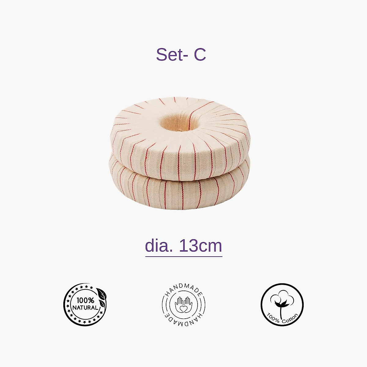 Yoga Chumbals Set Of 10pcs (White), Pune Chumbals set, Iyengar Yoga, Yoga donuts, Yoga props, Restorative yoga, yin yoga, yoga accessories, yoga equipments, cotton chumbals set