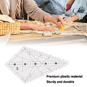 45 Degrees Quilting Ruler - Clear Sewing Ruler for Precise Measurements - Sturdy Plastic Quilting Ruler for Sewing Supplies - Transparent and Durable Sewing Ruler(16in)