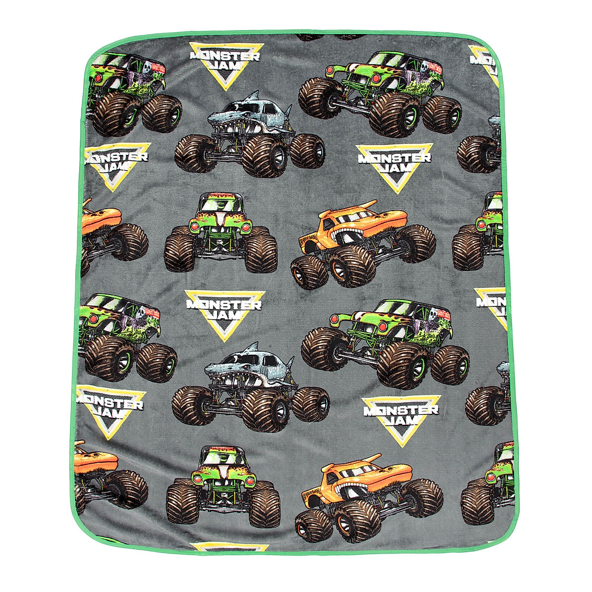 Jay Franco Monster Jam Grave Digger Nogginz Set - 40 x 50 Inch Lightweight Travel Throw Blanket & Pillow - Kids Super Soft 2 Piece Bedding Set