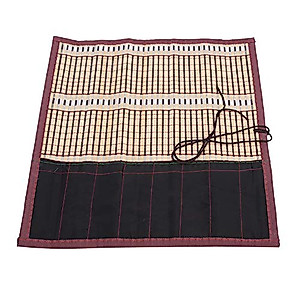 TOPINCN Painting Brush Bamboo Rolling Bag Bamboo Calligraphy Brush Paintbrush Holder Rollup Protector for Paintbrushes Storage