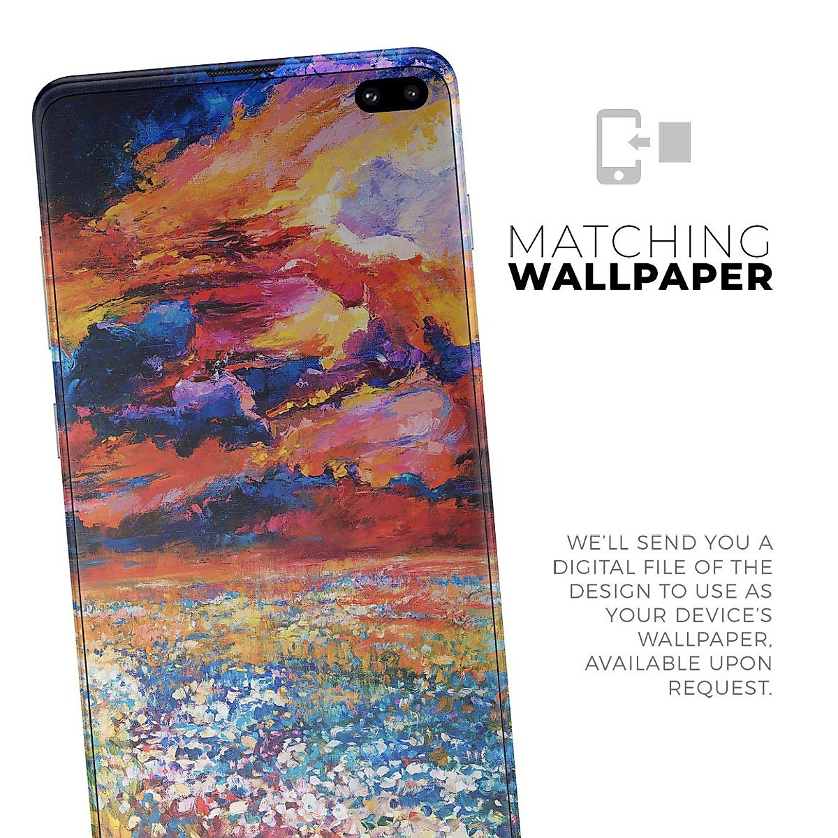 DesignSkinz Oil Painted Meadow Protective Vinyl Decal Wrap Skin Cover Compatible with The Samsung Galaxy S20 (Screen Trim & Back Glass Skin)