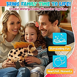 Forest & Twelfth 10" Stuffed Hyena Plush, Majestic Animal Collection Stuffed Animal, Premium Materials, Best Gift for Kids Age 3+, Nursery and Room Decor (10" Hyena)