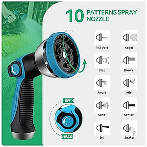 Garden Hose 50 ft - Metal Garden Hose Stainless Steel Water Hose Flexible Garden Hose 50 ft Collapsible and No Kink Water Pipe