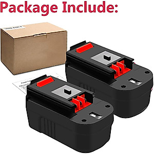 2-Pack [Upgraded to 3600mAh] HPB18 Replacement for Black and Decker 18V Battery Compatible with Black and Decker 18 Volt Battery Ni-Mh 244760-00 A1718 FS18FL FSB18 Firestorm Cordless Tools (Black)