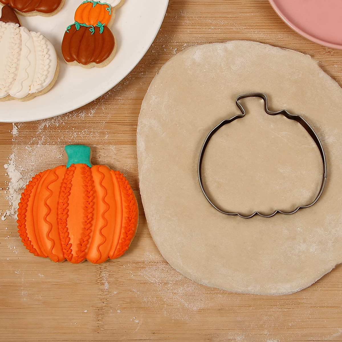 Pumpkin Cookie Cutter Set - 6 Piece Different Pumpkin Shapes Stainless Steel Biscuit Cutters Mold for Halloween and Fall Thanksgiving Day decoration