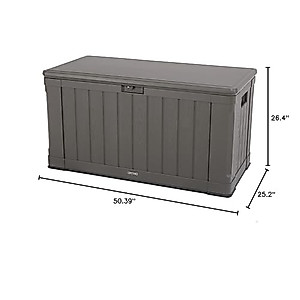 Lifetime 60089 Deck Storage Box, 116 gallon & EAST OAK Deck Box, 31 Gallon Indoor and Outdoor Storage Box, Outdoor Toys, Gardening Tools, Sports Equipment, Waterproof and UV Resistant Resin, Grey