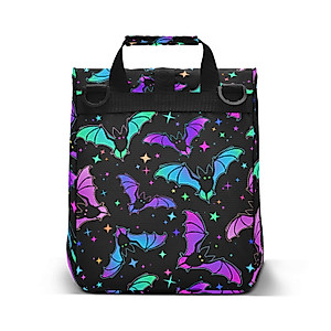 MNSRUU Insulated Lunch Bags Women Men Aldults, Halloween Luminous Bats Portable Reusable Thermal Meal Tote Cooler Bag Organizer, Adjustable Shoulder Strap, Handle