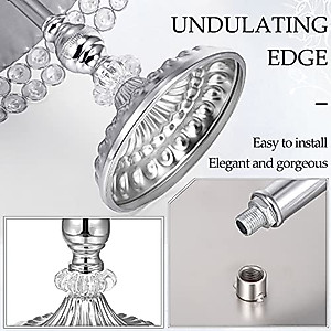 Set of 6 Silver Cake Stands Round Metal Party Cake Stand Set with Crystal Edge Dessert Display Plate Cupcake Holder Stands for Wedding Party Birthday Baby Shower Anniversaries Celebration Home Decor