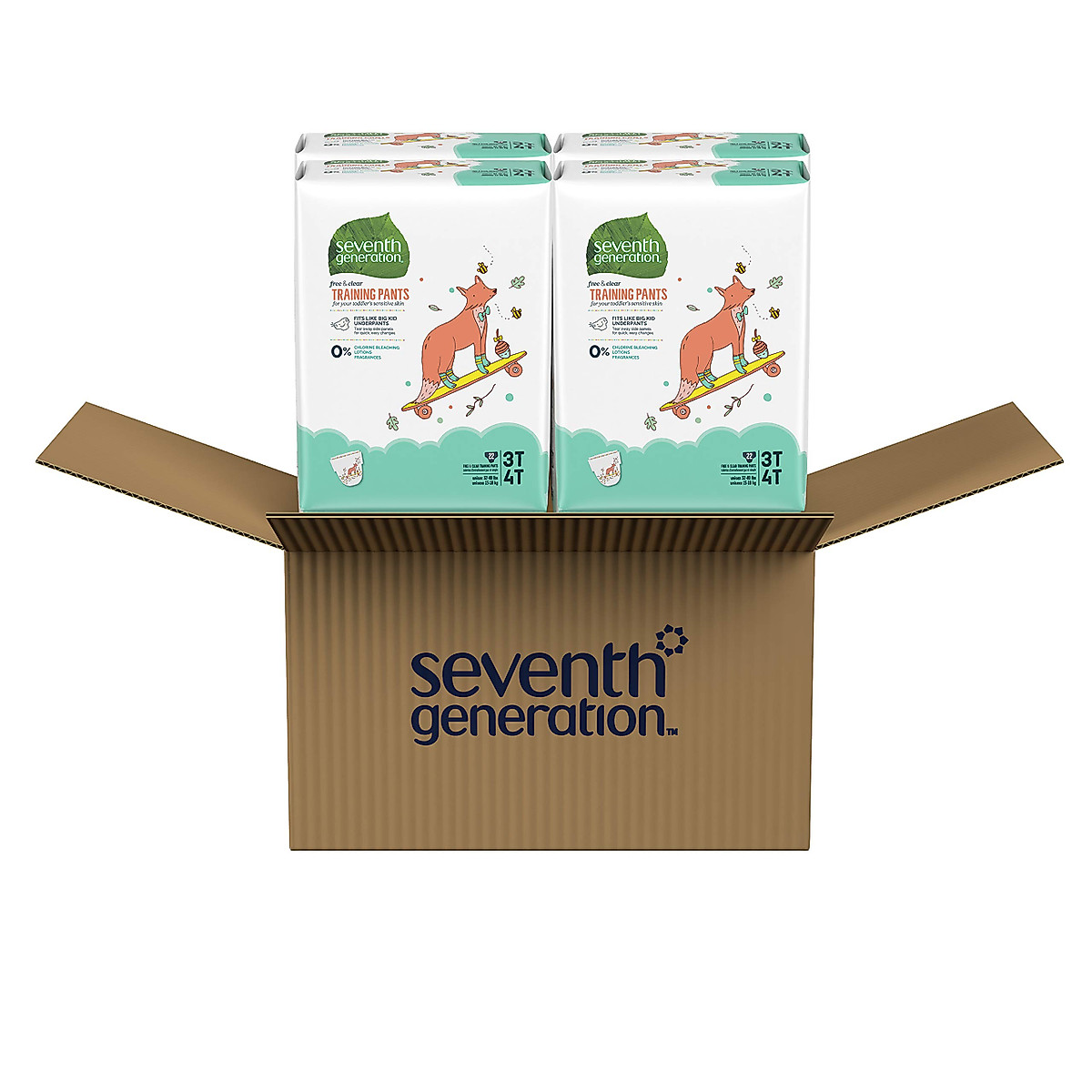 Seventh Generation Baby & Toddler Training Pants, Large Size 3T-4T, 88 count