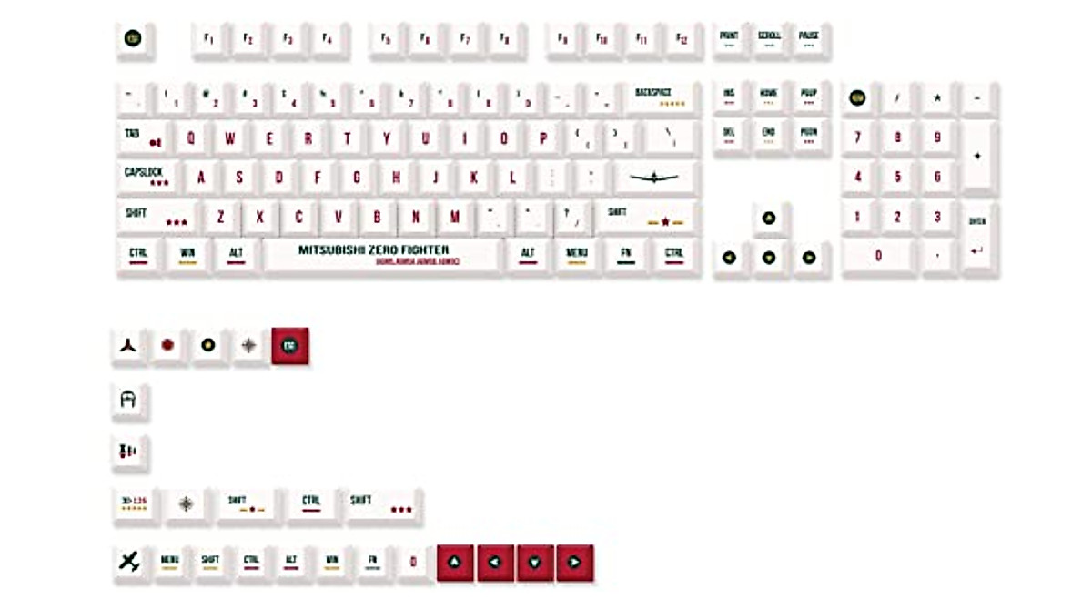 Custom IOAOI Aircraft PBT Keycaps Set for Game Enthusiasts