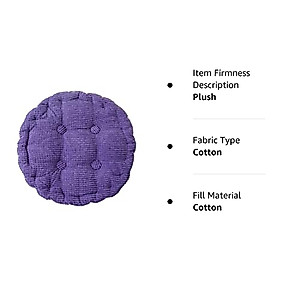 Saim Round Pillow Chair Pad Thickened Tatami Cushion Indoor Outdoor Pad (Purple - 40cm)