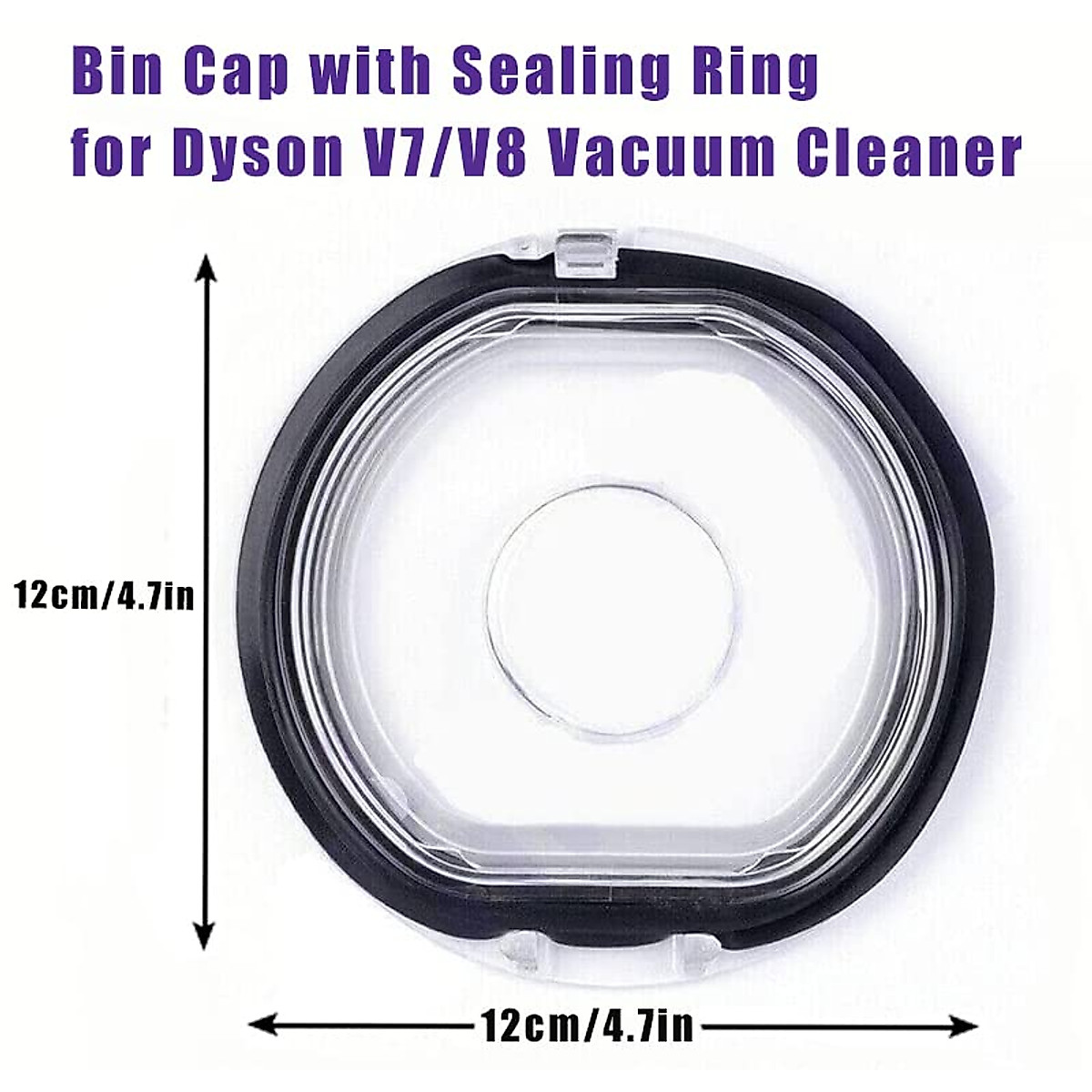 Bin Lid Cap for Dyson V7 V8 SV10 SV11 Vacuum Cleaner Replacement Cover with Sealing Ring
