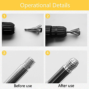 2Pcs Deburring External Chamfer Tool Stainless Steel Deburring Drill Bit Remove Burr Quickly Repairs Damaged Bolts Fits for 8-32 Bolts (Silver)