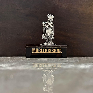 4OUR FAITH 3D Illusion Lord Krishna Kanahiya with LED Light, Lord Krishan for Gift/Home Décor/Office/Car Dashboard/Mandir (Shri Krishana Statue) – (4.35”x2”x4.35”) – Pack of 1