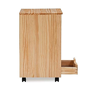 Linon Callie Multipurpose Six Drawer Natural Wood Rolling Storage Cart with Casters in Brown