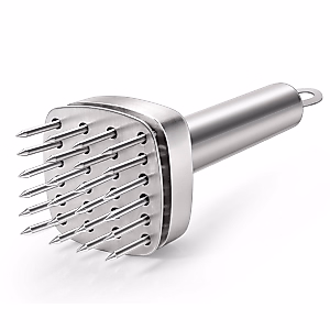 Aliglow 304 Stainless Steel Meat Tenderizer Needle Meat Hammer Mallet Tool Pounder For Tenderizing and Pounding Steak, Beef Pork Chicken BBQ And Poultry