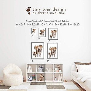 Safari Nursery Print Set of 6 Prints, African Baby Animal Watercolors: Lion, Giraffe, Elephant, Zebra, Monkey, Cheetah - Selection of Alternate Animals and Sizes available