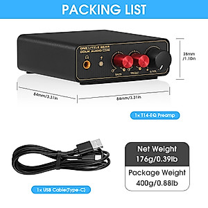 Douk Audio T14-EQ Mini MM/MC Phono Stage RIAA Preamp for LP Vinyl Turntables with Headphone Out