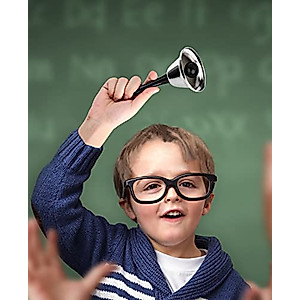 HABGP Silver Steel Hand Bells for Adults, Weddings Decoration, Call Bells, Service Bell, Care for The Sick and Elderly, Call for Pets, 1 Pack