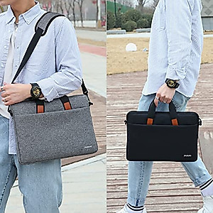 ZHUISUINI 15 15.6 16 Inch Laptop Bag Case with Shoulder Straps &Handle,Compatible with MacBook Pro16 M2 Max/M2 Pro/Microsoft/Hp/Lenovo/Dell/Acer/Chromebook,Shoulder Briefcase,Black