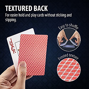 ARTISHION 2-Deck Set of Frosted Surface Plastic Wide-Size Playing Cards - 32-Silk, Large-Print, Durable Cards for All Your Card Game Needs