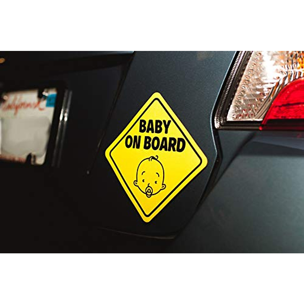 Babypop! Baby on Board Sticker for Cars (Magnetic) - Baby on Board Magnet for Car, Baby on Board Sign - Reflective Safety 2 Pack