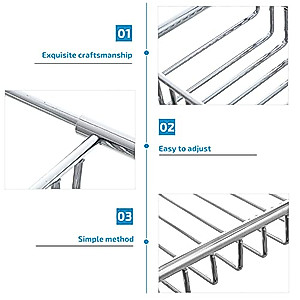 Cabilock Laptop Stand Stainless Steel Bathtub Tray Stretchy Anti Slip Bathtub Tray Over Bathtub Racks for Shower Bath Phone Pad Book Holder Bathroom Tray