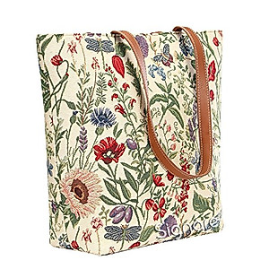 Signare Tapestry Shoulder Bag Tote Bag for Women with Sunflower Butterfly Dragonfly (SHOU-MGD)