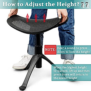 Lilithye Footrest for Desk Adjustable Height 2-in-1 Function Rotatable Ergonomic Under Desk Footrest Ottoman Stool Rolling Leg Rest for Home Office (Black)