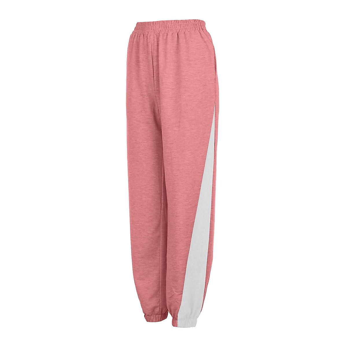 High Waist Jogger Pants for Women with Pocket Colorblock Sweatpants Cinch Bottom Elastic Waist Lounge Workout Trousers