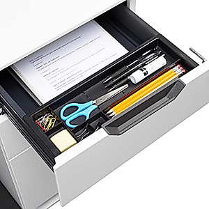 Amazon Basics 3 Drawer Mobile File Cabinet With Lock, White, 20.71" D x 15.51" W x 24.29" H