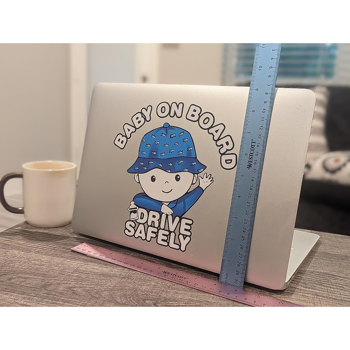 6 Pieces (2 Stickers Plus 4 Reflective Warning Open Door Sign), High Visibility, Baby in Car Sticker and Warning Open Door Sign, Baby on Board Sticker, Drive Safely Sticker