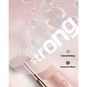 Cutnut Portable Handheld Fan, 3-Speed Foldable Mini Pocket Fan, USB-C 2000mAH Rechargeable Small Quiet Hand Fan, Personal Lash Fan for Travel, Outdoor, Home, Ideal Gifts for Women, Pink