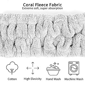 DOOBO 6pcs Microfiber Hairband, Fluffy Face Wash Headbands for Women, Spa Headbands for Skin Care, Yoga, Running, Exercise, Absorbent & Comfortable