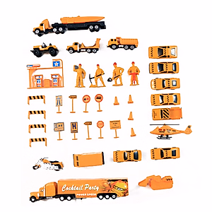 KidPlay 50pc Diecast Cars Urban City Construction Toys Play Set for Kids