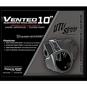 UTV Stereo RZR 10" Vented Sub Enclosure - Biggest Subwoofer Enclosure 9.5" Mounting Depth - Polaris RZR (Not for Pro XP Models)