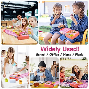 Viotiin Silicone Dips Containers Compatible with OmieBox, 4 Pack Salad Dressing Container To Go for Most Bento Lunch Box, Small Snack Condiment Container with Lids for kids