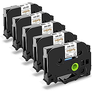 Colorty Compatible Label Tape Replacement for Brother Ptouch TZe-231 TZe Tape 12mm 0.47 Inch TZe231 TZ231 Black on White Laminated Tape for P-touch PT D210 H110 D600 Label Maker, 26.2 Feet (8m) 9 Pack