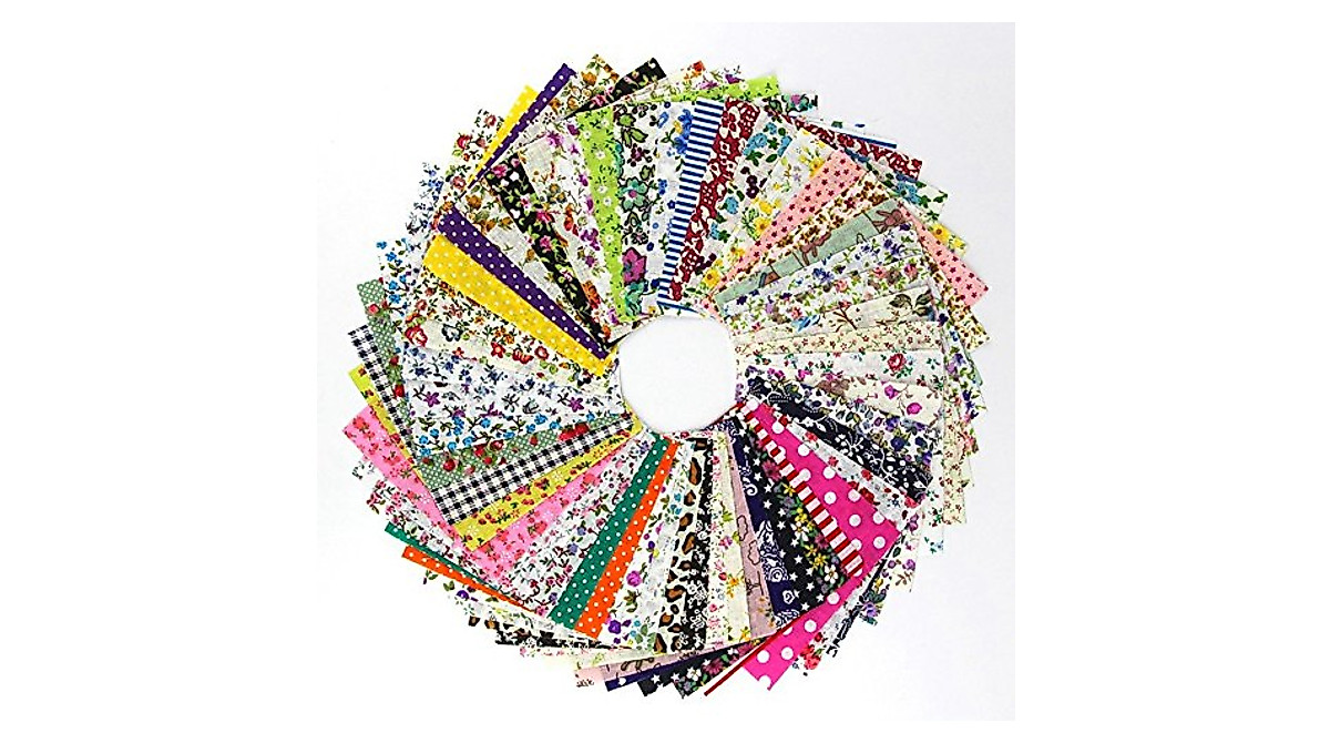 60 Pcs Assorted Craft Fabric Squares for DIY Projects