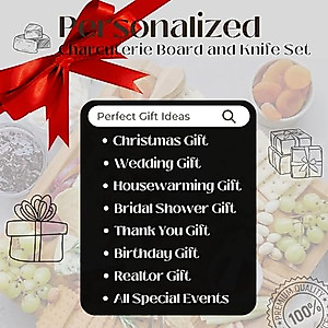Personalized Charcuterie Board Large Cheese Board and Knife Set, Engagement Gifts, Customized Wedding Gifts for Couples Anniversary Gift Engraved Birthday Gifts for Women House Warming Gifts New Home