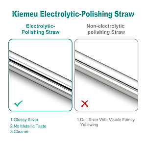 Kiemeu Short Metal Straws For Kids, Small Straws For Cocktails, Reusable Cocktail Straws For Drinks 5.5 Inch