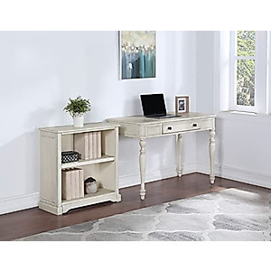 OSP Home Furnishings Country Meadows 2-Shelf Bookcase, Antique White