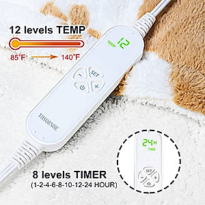 THSOBNHE Weighted Heated Blanket, 36 * 48 Small Weighted Heating Blanket (5 lbs) with 12 Heat Levels & 1-24H Auto Off, Small Size Heavy Sherpa Throw Blanket for Adult and Children