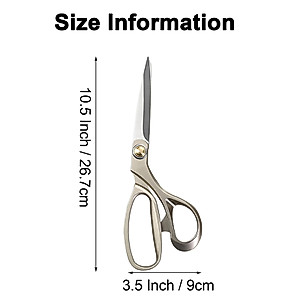 Fabric Scissors, 10.5“ Heavy Duty Fabric Shears Sewing Scissors for Fabric Cutting Tailor Scissors Cloth Scissors
