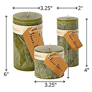 Sullivans Vance Kitira Set of 3 Pillar Candles, Clean-Burning, Environmental-Friendly, Scentless, Real-Wax Candles, Home Décor, Hosting Décor