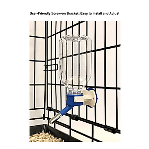 Choco Nose Patented Mini No-Drip Water Bottle/Feeder for Hamsters/Hedgehogs/Gliders/Rats/Mice/Other Small Pets and Animals - for Cages, Crates or Wall Mount. 10.2oz. Nozzle 10mm, Blue (C125)